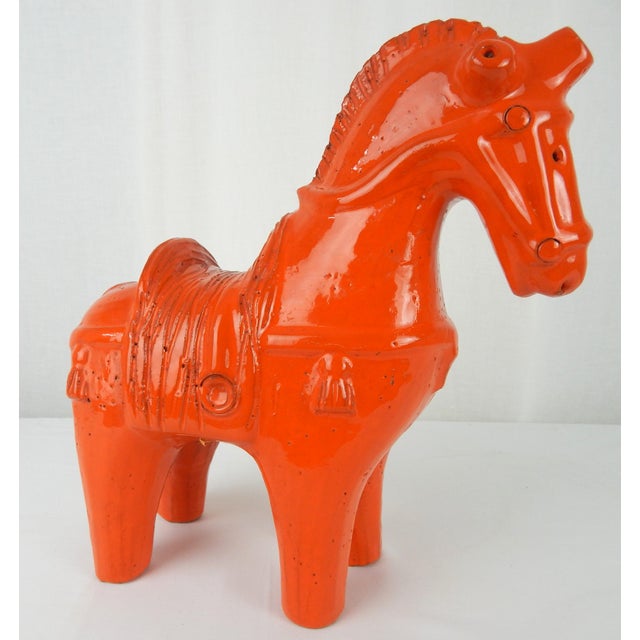 Rosenthal-Netter Orange Bitossi Horse Figure, Circa 1968 | Chairish