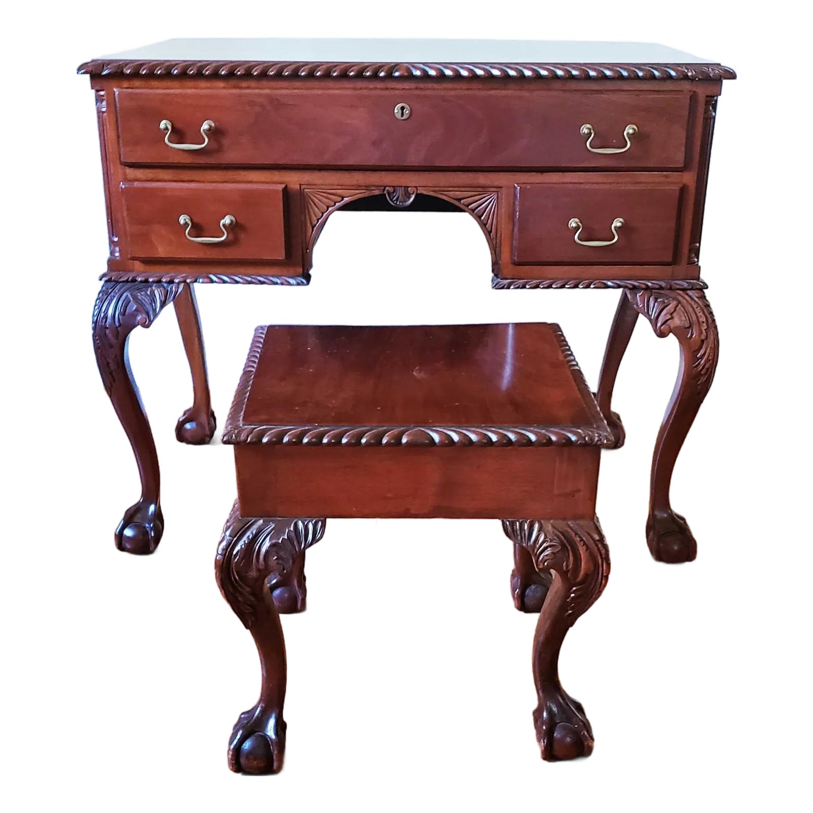 Late 19th Century American Centennial Dressing Table and Bench | Chairish