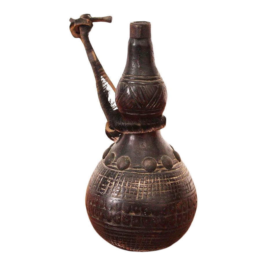 19th Century African Wooden Gunpowder Flask | Chairish