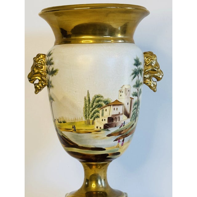 Late 20th Century Chelsea House Chinoiserie Hand Painted Urn With Gold ...