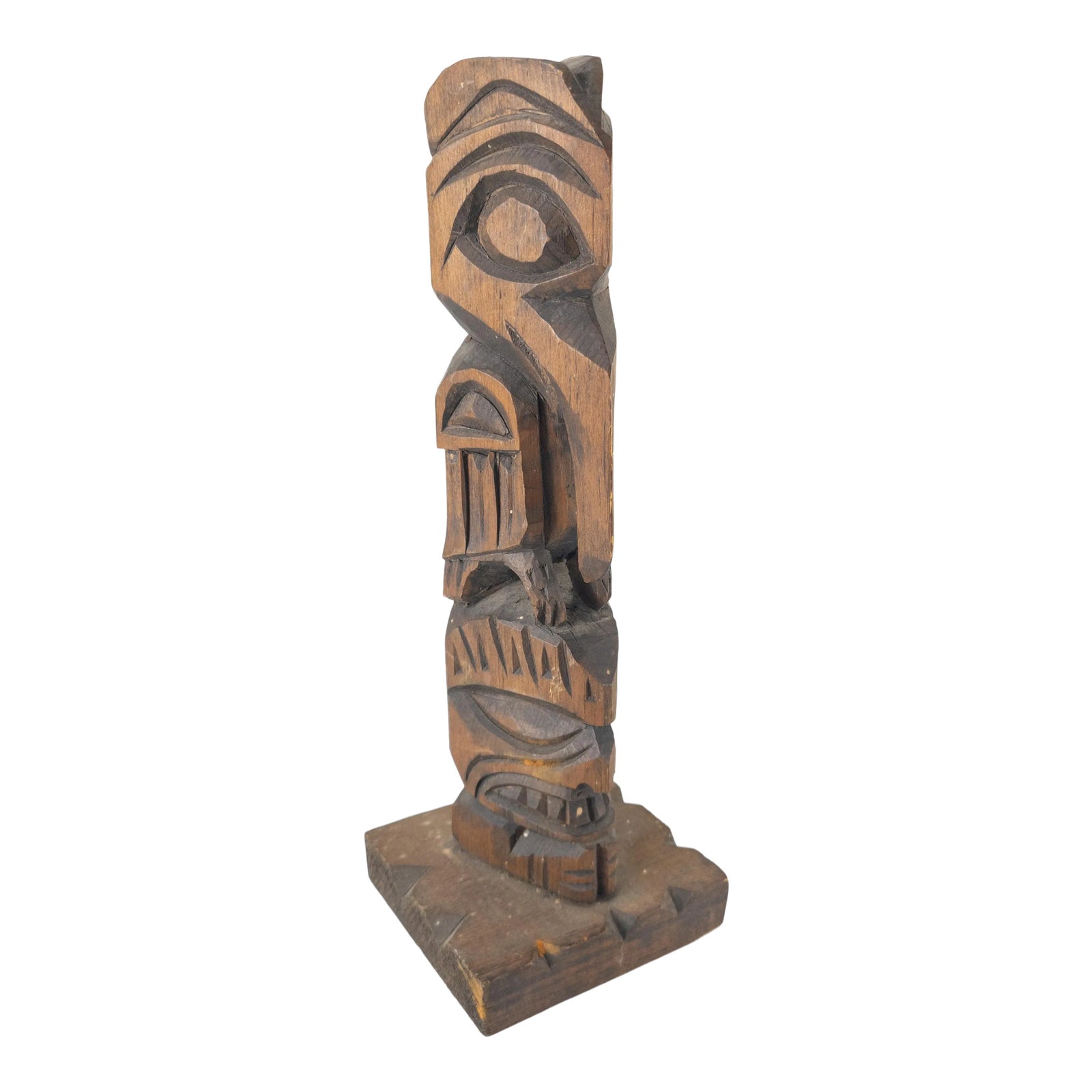 Carved Northwest Coast Native American Indian Totem Pole | Chairish