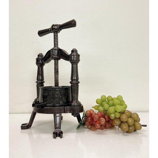 Antique French Cast Iron Fruit or Wine Grape Press from Camion Frères ...