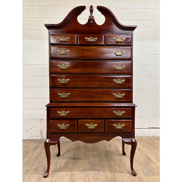 Vintage Lea Traditional Queen Anne Style Highboy Chest | Chairish