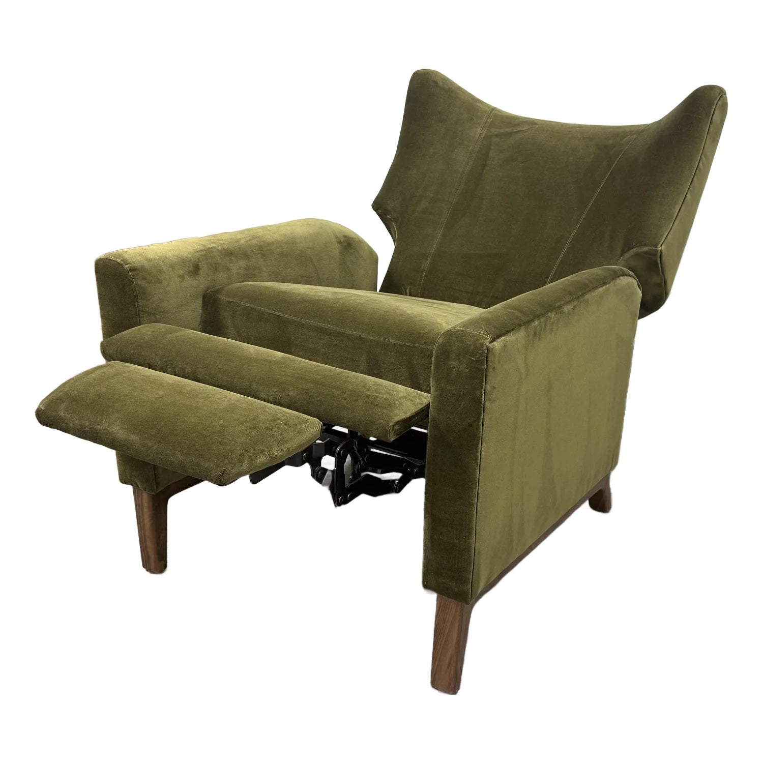 Room & Board Roth Banks Moss Velvet Recliner | Chairish