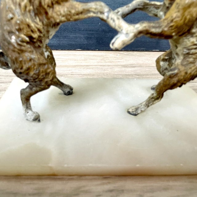 Late 19th Century Austrian or Vienna Cold Painted Bronze Boxing Rabbits ...