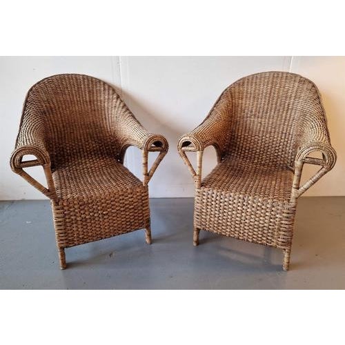 Vintage Burmese Woven Rattan Lounge Chairs, Set of 2 | Chairish