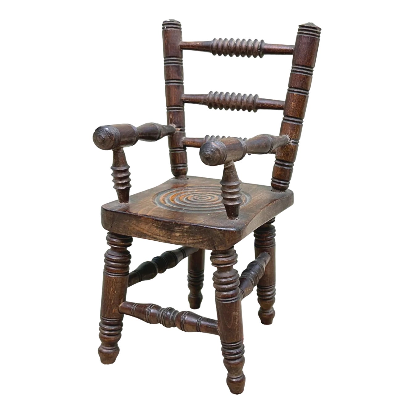 19th Century Miniature Oak Kitchen Windsor Chair, 1880s | Chairish