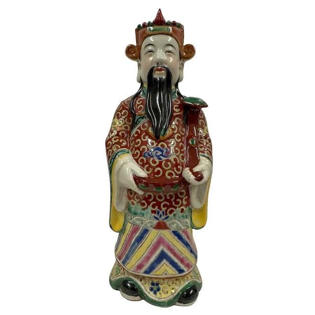 Early 20th Century Chinese Fu Lu Shou Feng Shui Trio Gods Figurines ...