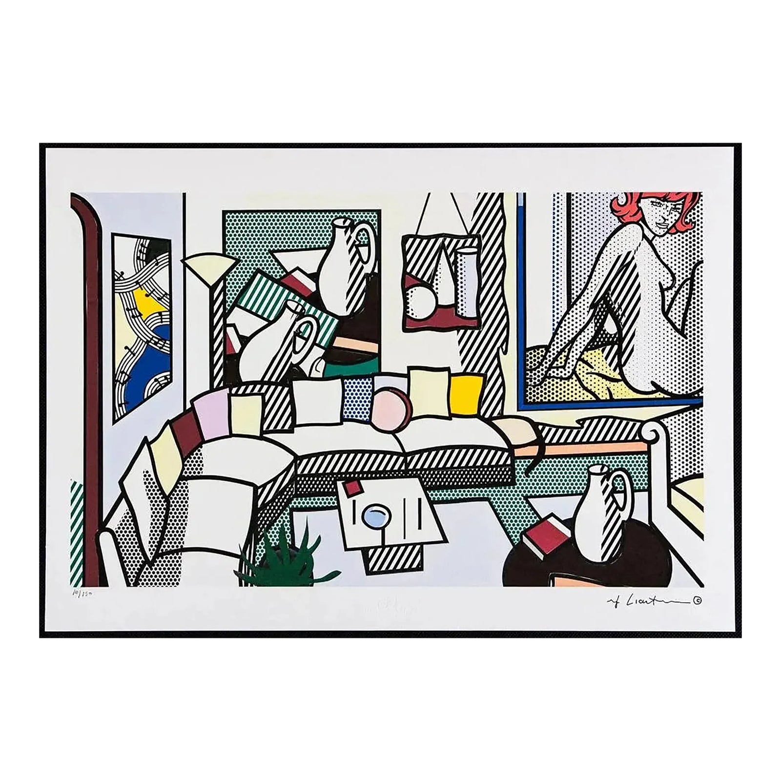 After Roy Lichtenstein, "Interior, Perfect Pitcher" 1990s, Silk-Screen ...