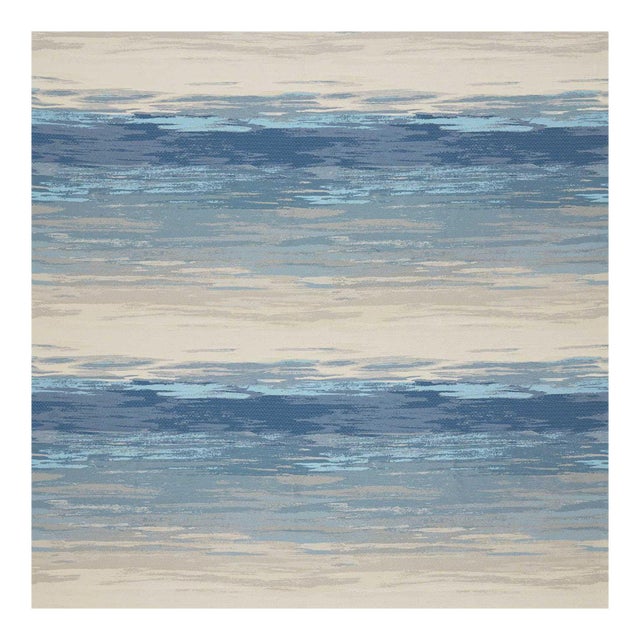 Chroma Fabric - Indigo/Parchment /Sky - Sample | Chairish