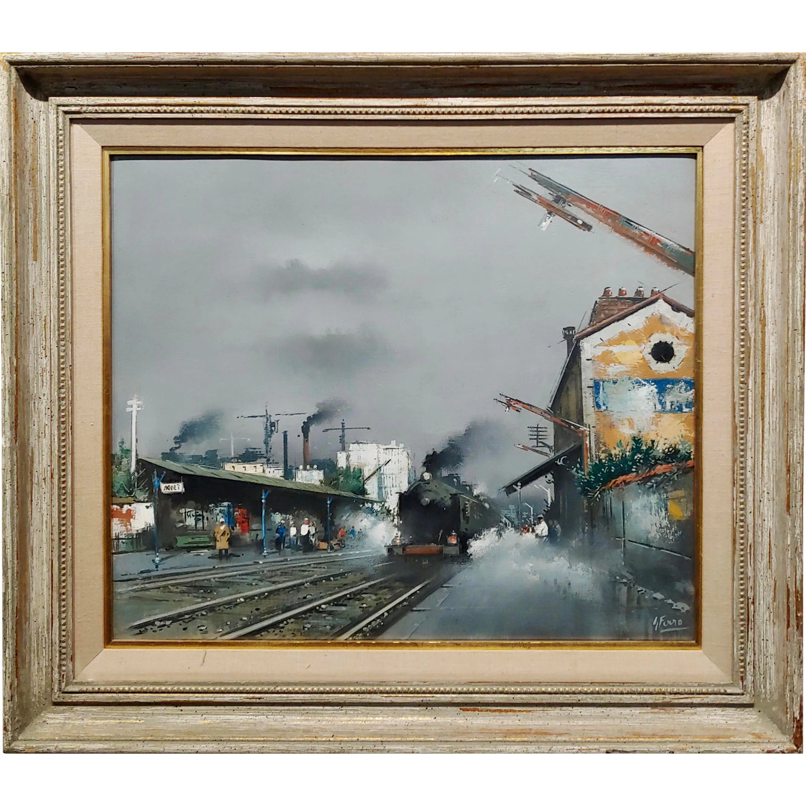 Gabriel Marc Ferro -Hazy Shade of Winter at a French Railroad Station ...