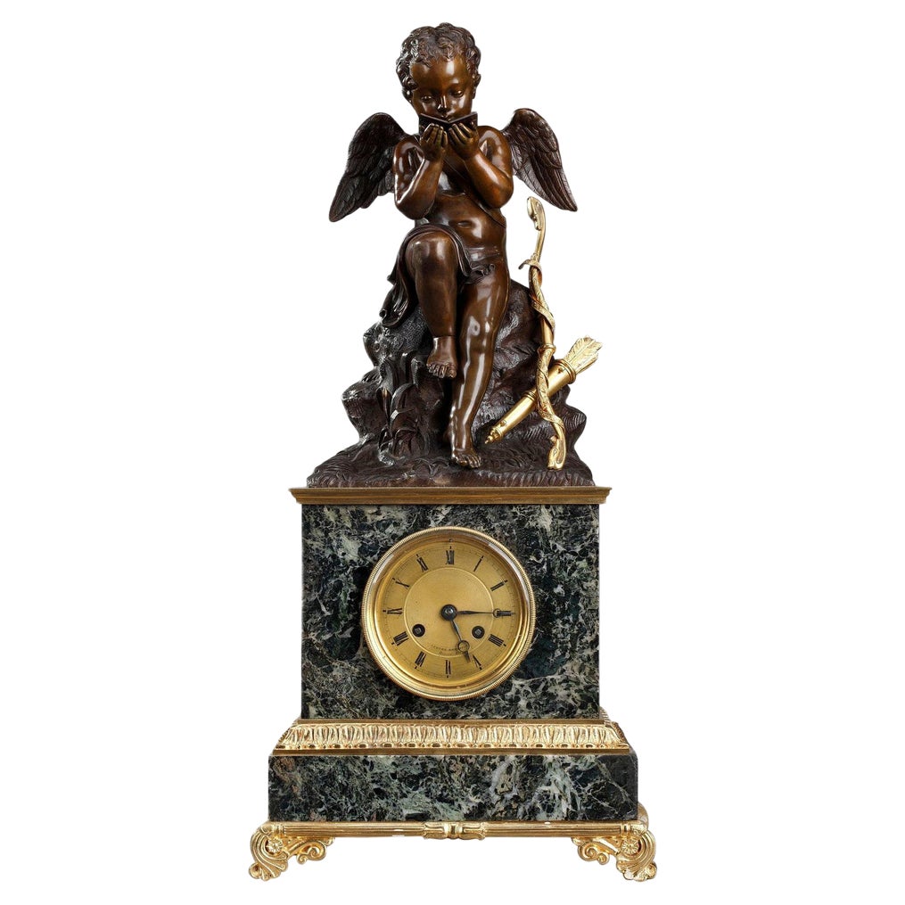 Early 19th Century Marble Cupid Reading Clock by Ledure and Hémon ...