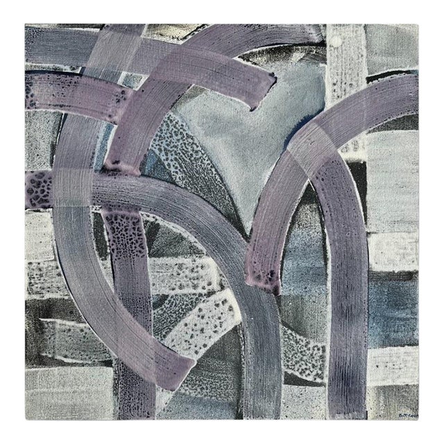 “Snow Day” Gestural Abstraction Painting | Chairish