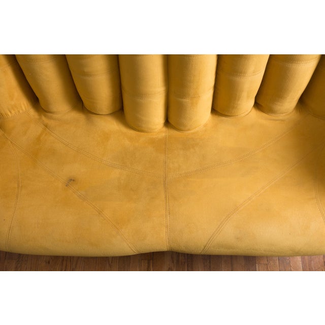 1960s Abstract Yellow Fabric Cupped Hands Couch | Chairish