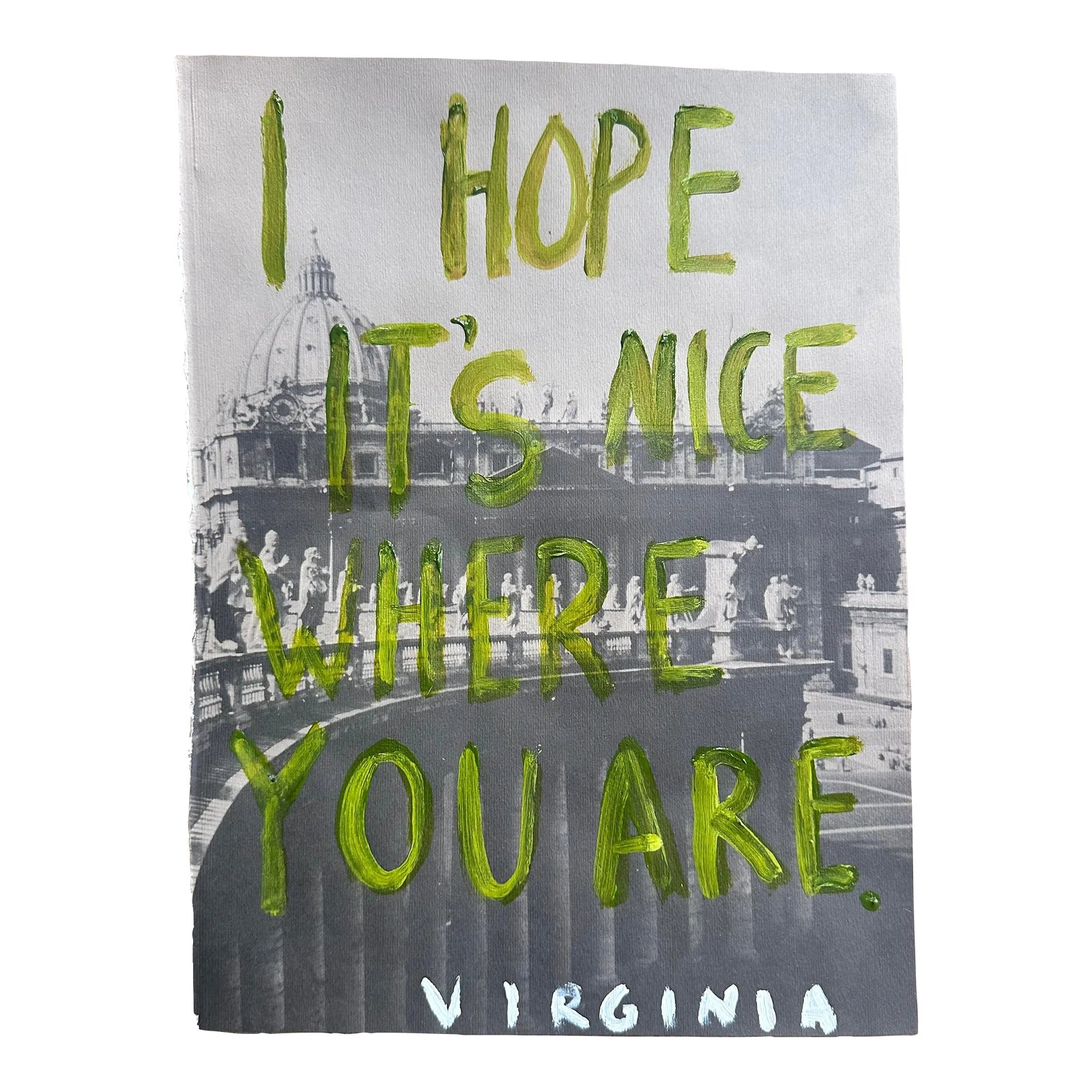 I Hope It's Nice Where You Are Painting by Virginia Chamlee | Chairish