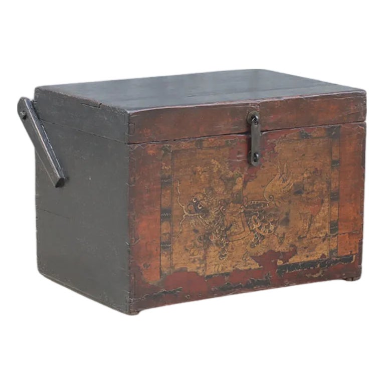 Antique Chinese Painted Chest | Chairish