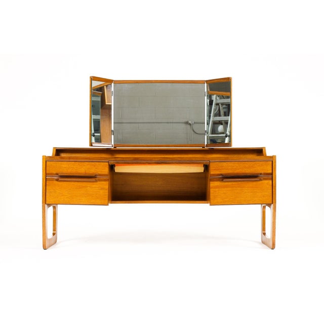1960s Danish Modern Mid Century Low Teak Vanity Dressing Table ...