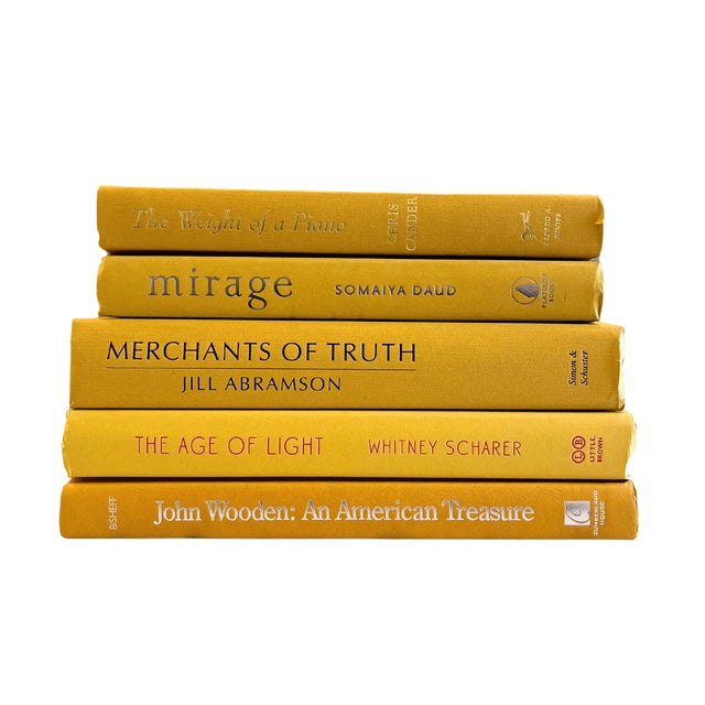 Modern Saffron Decorative Books- Set of 5 | Chairish