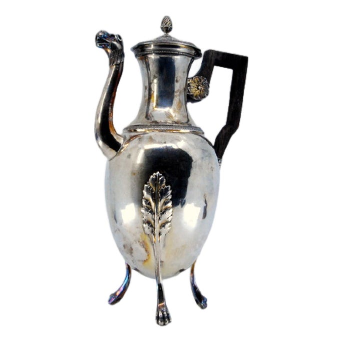 Silver Kettle with Spout in the Shape of Animals Head and Wooden Handle ...