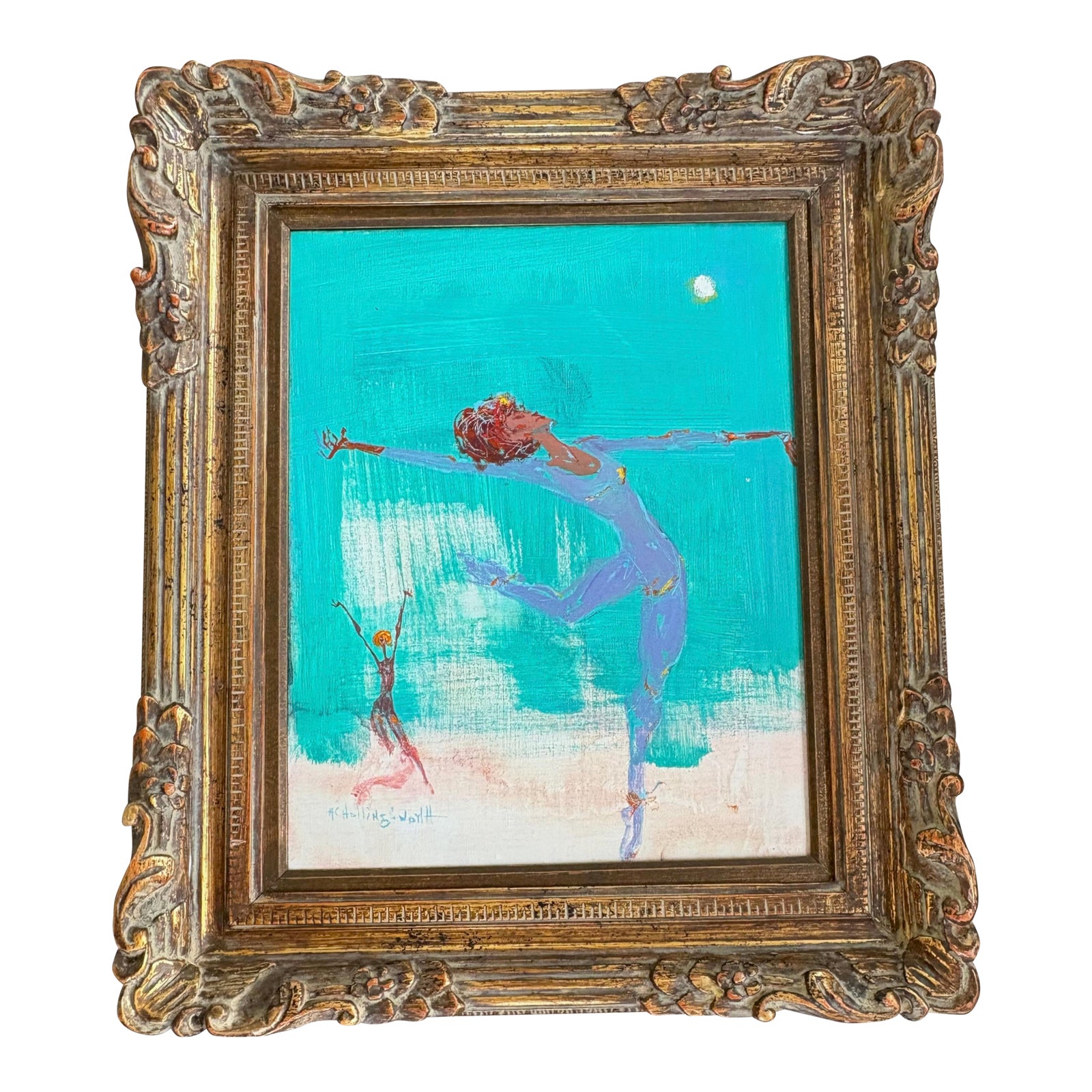 "Moon Dance Azul", Original Painting by Alvin Carl Hollingsworth, 1980 ...