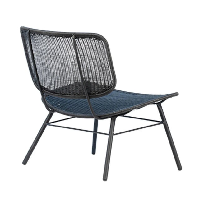 Outdoor Black Rope & Metal Chair | Chairish