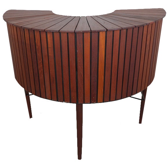 Semicircular Teak Home Bar from Sika Møbler, 1960s | Chairish