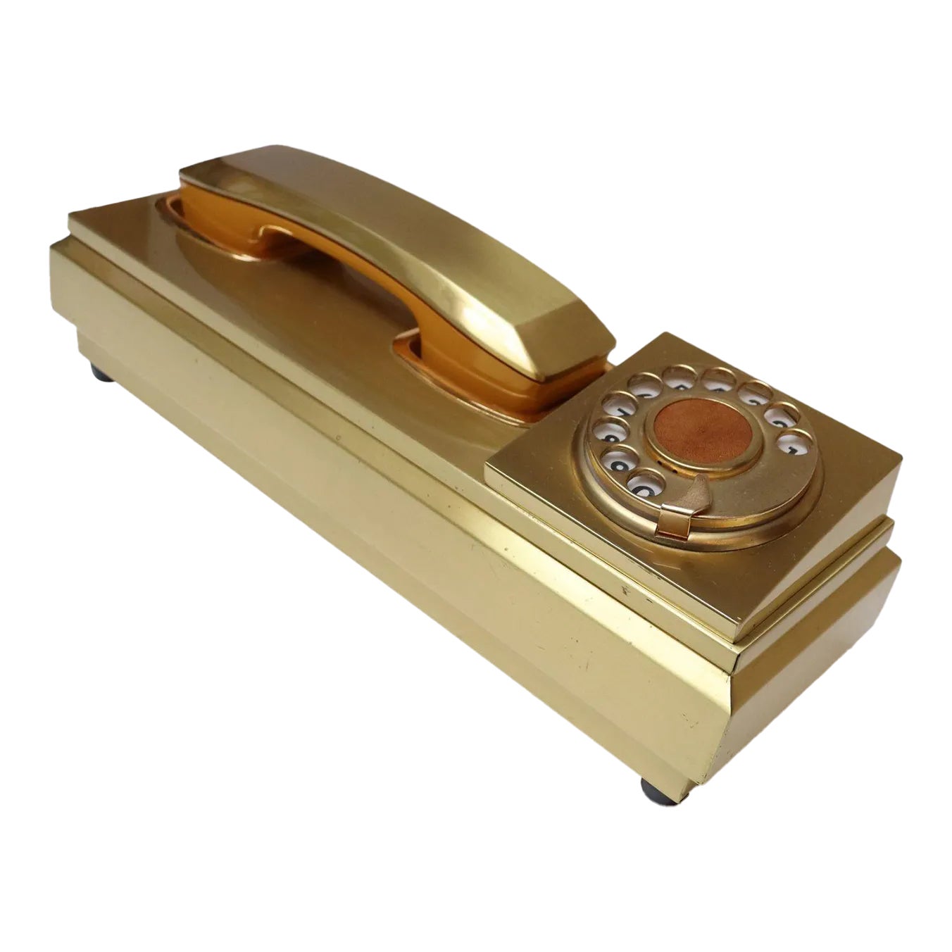 Vintage Italian Modernist Gold Aluminum Rotary Telephone by Cr ...