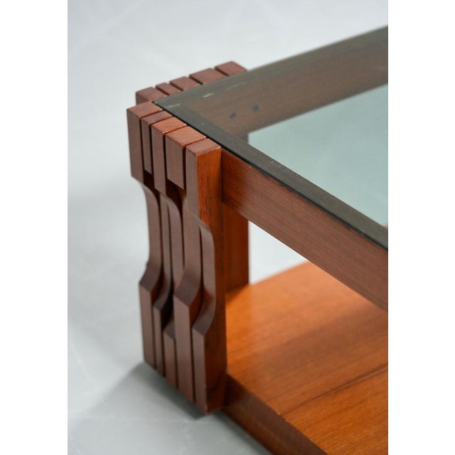 Norman Piano Coffee Table in Walnut and Glass by Luciano Fregerio, 1968 ...