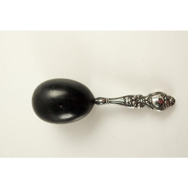 Antique ArtNouveau Sterling Silver & Ebony Darning Egg | Chairish