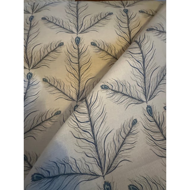 Radish Moon Indigo on Natural 2 Yards Hand-Illustrated Ink and ...