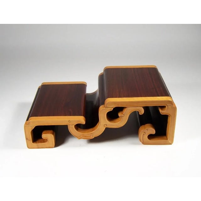 Mid 20th Century Hardwood Boxwood Two Tier Chinese Display Stand | Chairish
