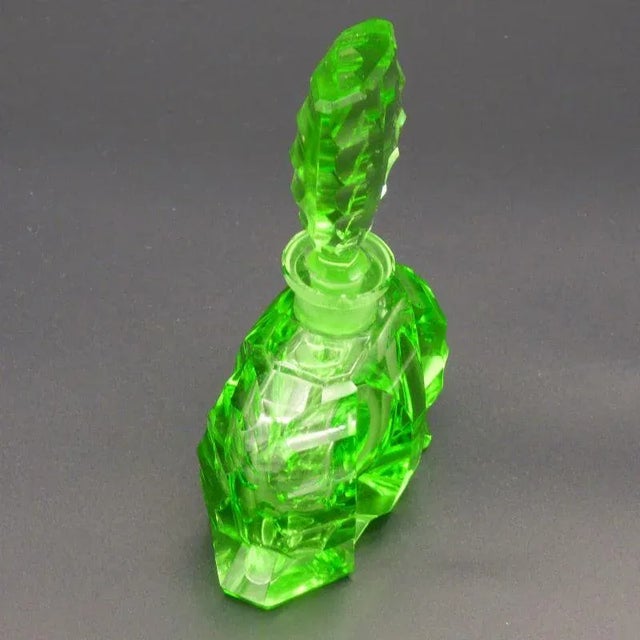 Green Art Deco Glass Flacon, 1930s | Chairish