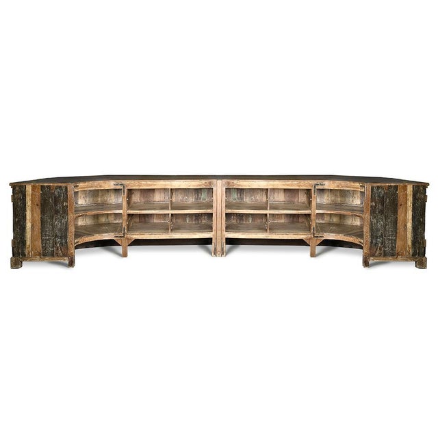 Large Demilune Teak Bar | Chairish