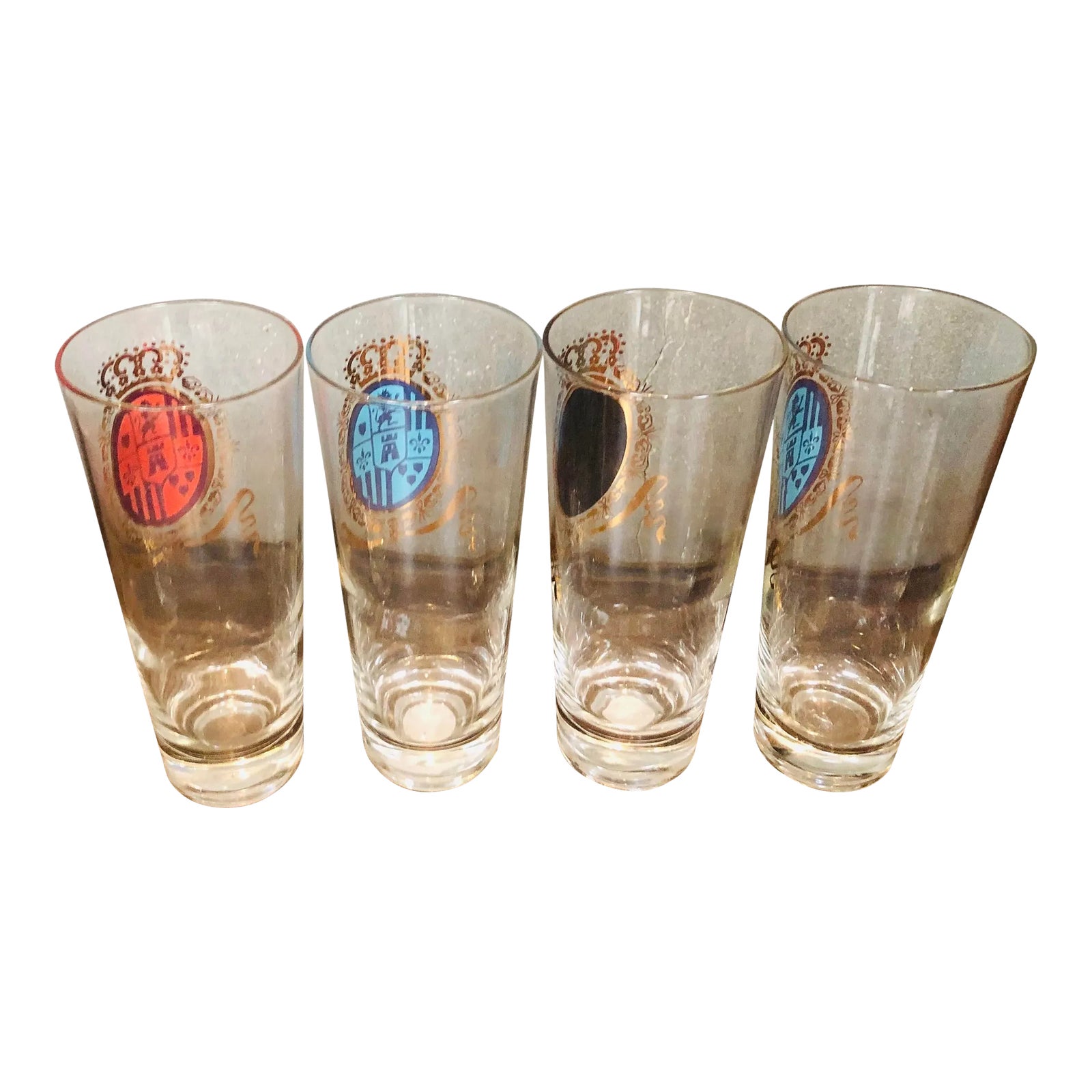 Multi-Colored Mid-Century Modern Glasses- Set of 4 | Chairish