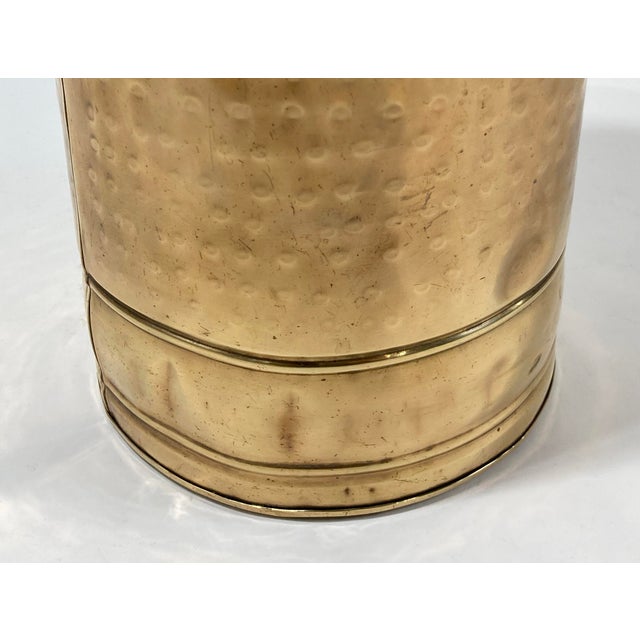 Vintage Hammered Brass Tassel Motif Umbrella Stand | Chairish