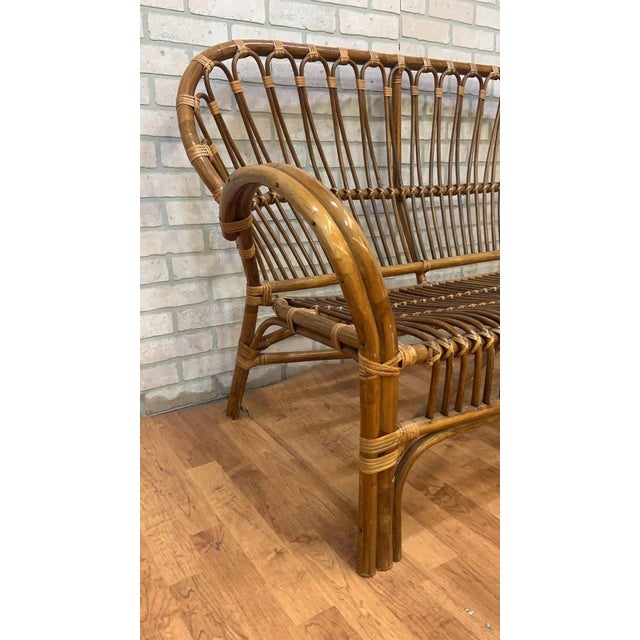 Mid-Century Italian Franco Albini Style Rattan & Bamboo Seating $ Side ...