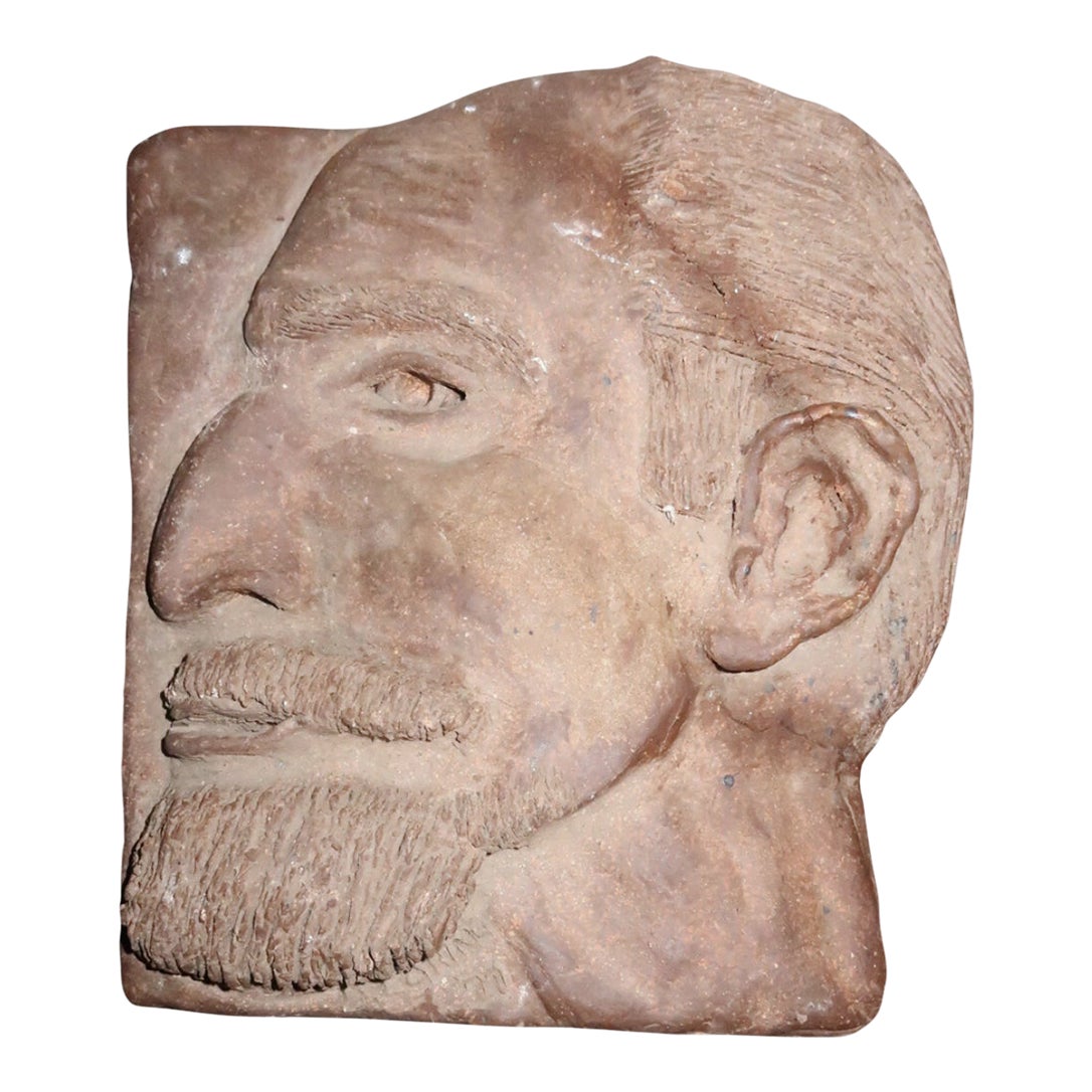 1970s Male Relief Sculpture | Chairish
