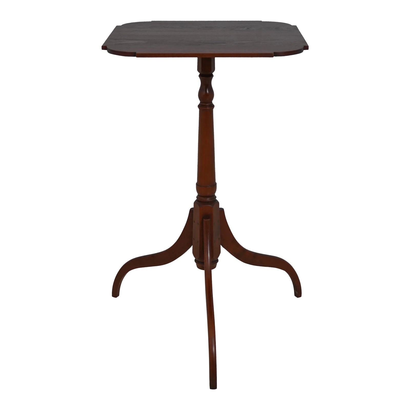 Eldred Wheeler Primitive Cherry Candle Stand Table | Chairish