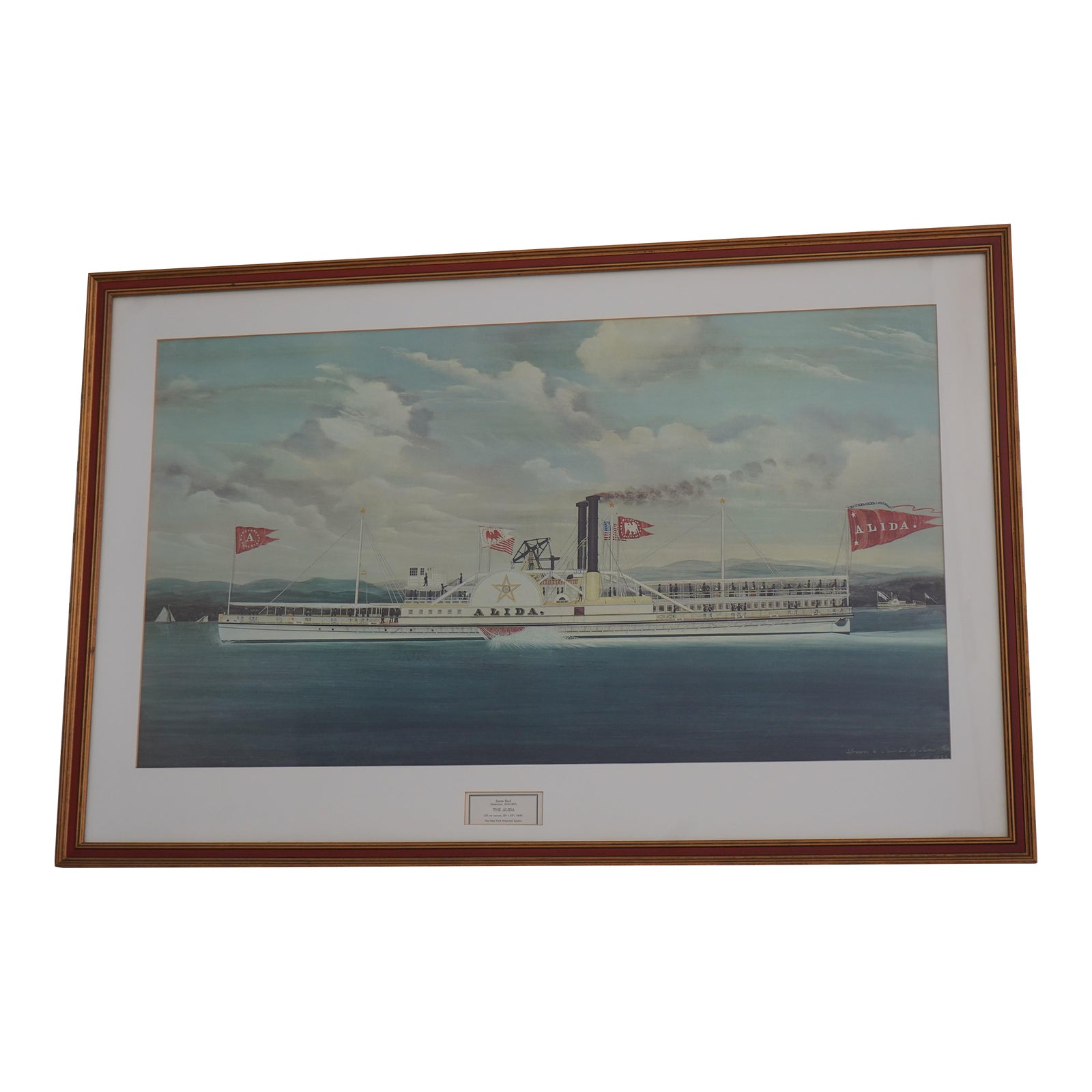 James Bard Aldia Steamship Vintage Framed Print in Frame | Chairish