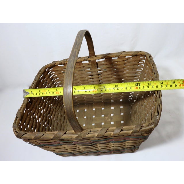 Antique Rustic American Primitive Hand Woven Basket | Chairish