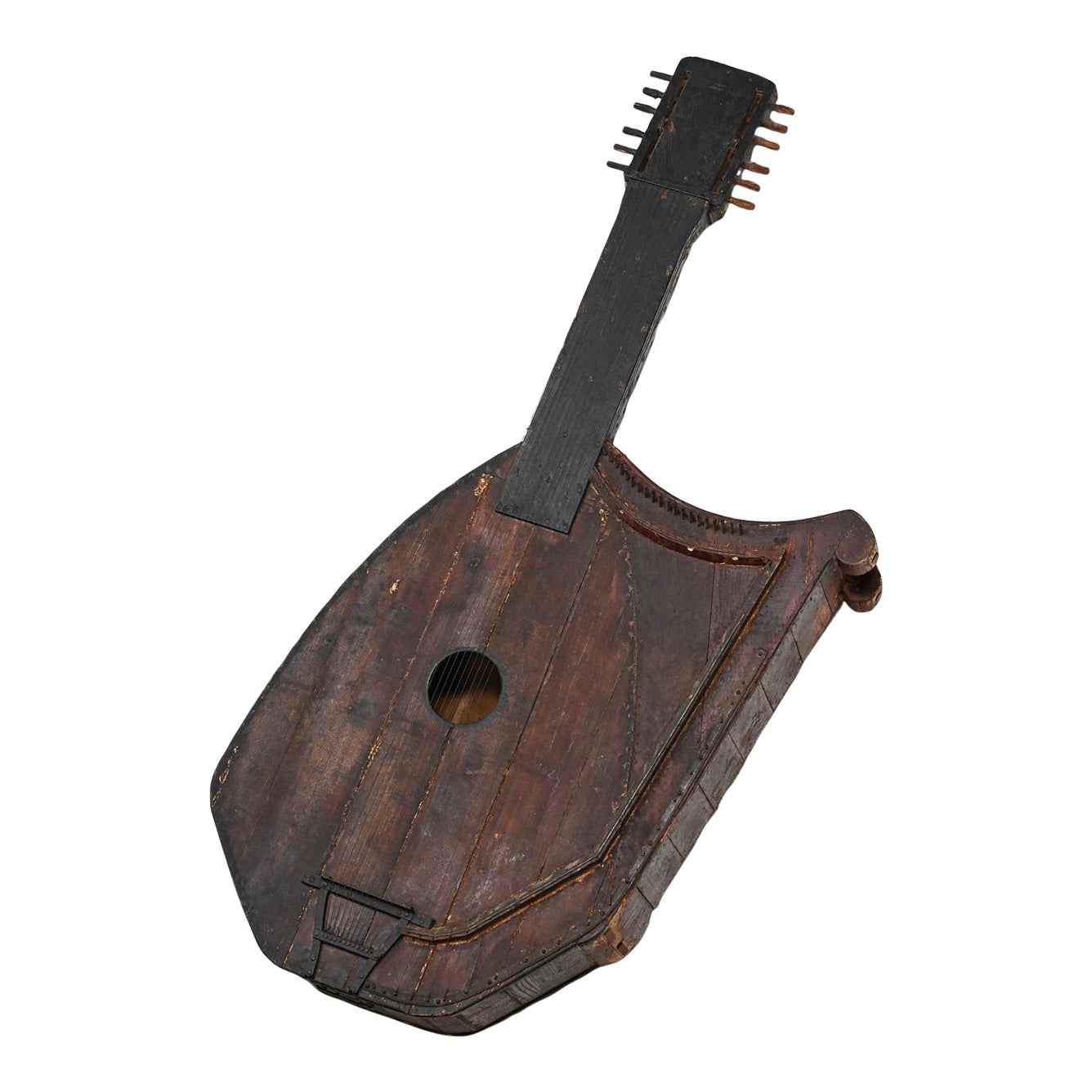 1850-1950 Folk Art Rustic Wood Guitar Harp Decorative Wall Hanging or ...