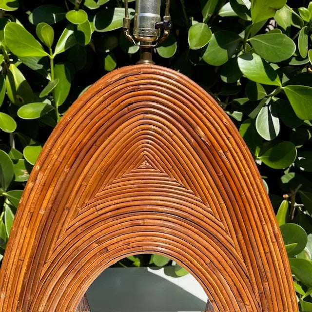 1970s Arched Pencil Reed Table Lamps in the Style of Gabriella Crespi ...