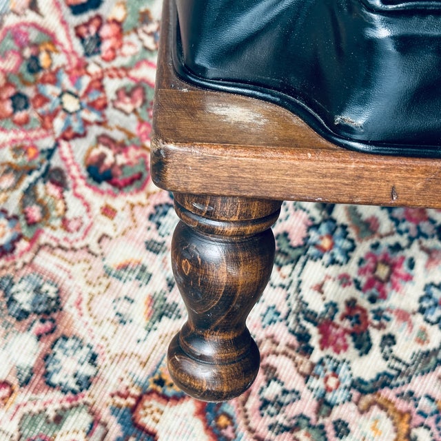 Ethan Allen Mid-Century Modern Stacking Low Stool in Black | Chairish