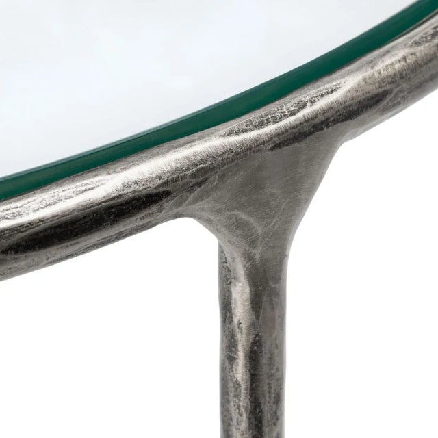 Jessa Forged Metal Console Table - Silver | Chairish