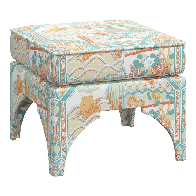 Red from Scalamandre crafted by Cloth & Company Carlisle Ottoman, Blue ...