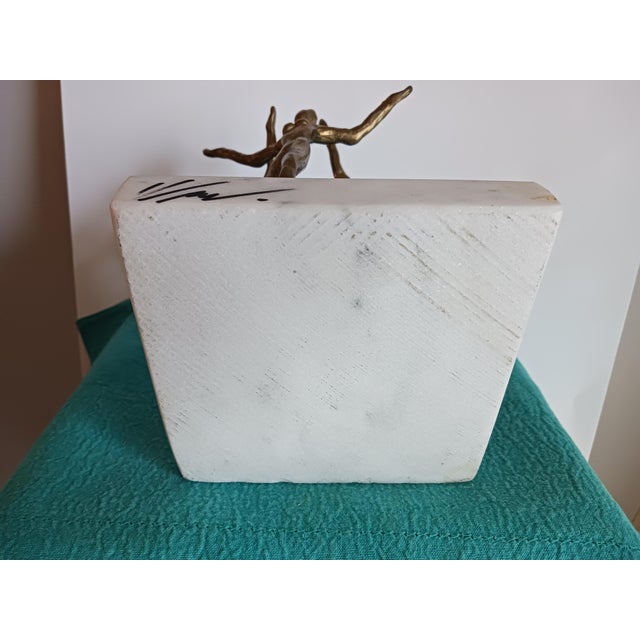 Joyous Brutalist Bronze Sculpture-Dancers- on Marble Base, Signed ...