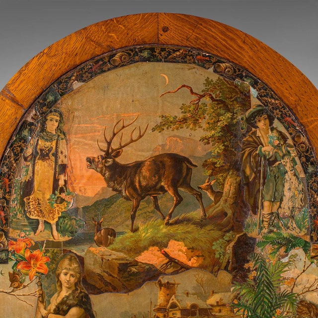 1850's Antique 3 Fold Scrap Screen | Chairish