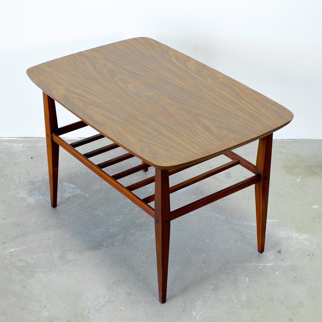 Lane Furniture "Accent" Side Table - Walnut With Laminate Top | Chairish
