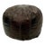 Modern Chocolate Brown Leather Poof Ottoman | Chairish