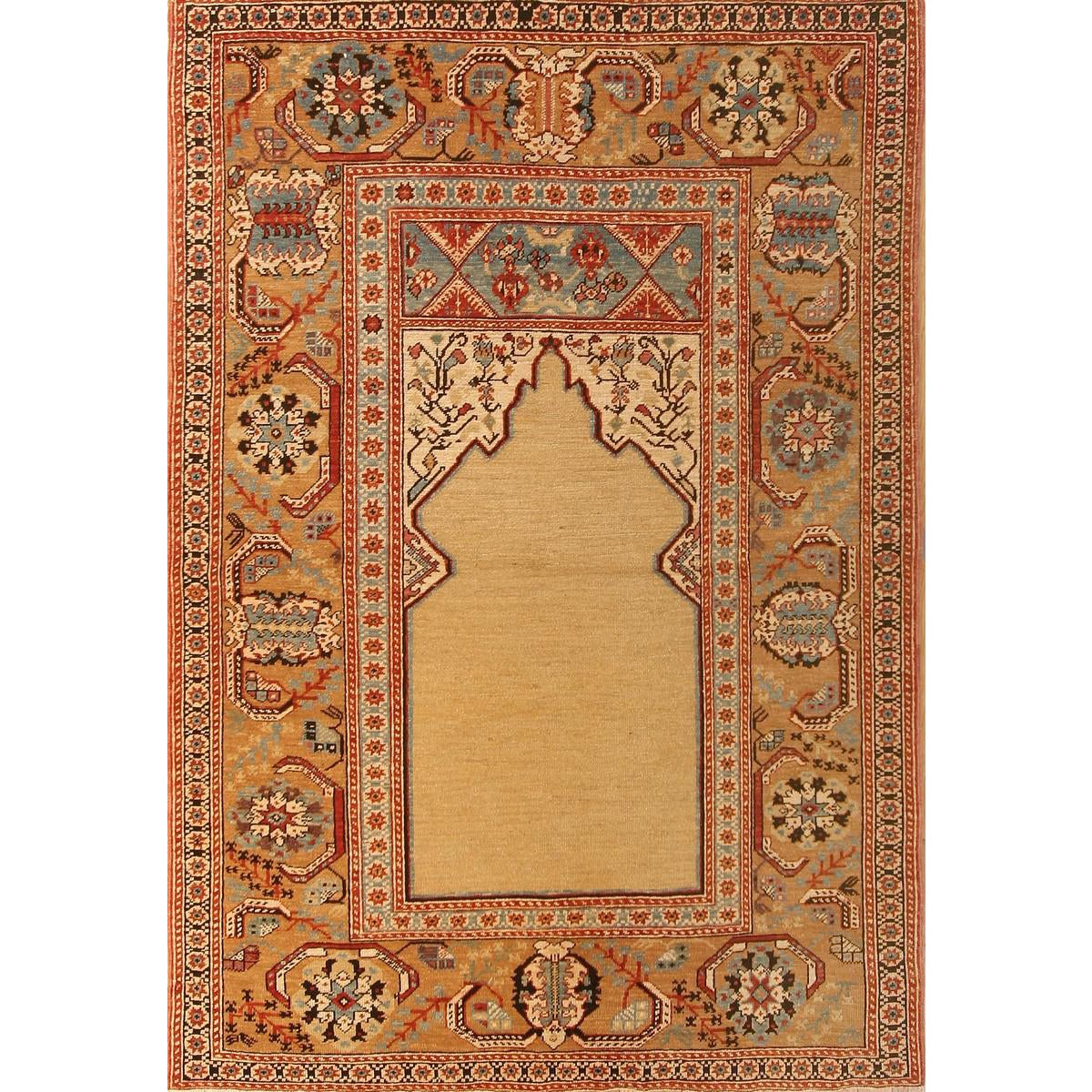 New Ottoman Transitional Copper and Red Wool Rug | Chairish